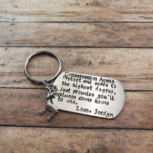 Conservation Agent Key Chain, Protect and Serve, Game Warden Gift ...