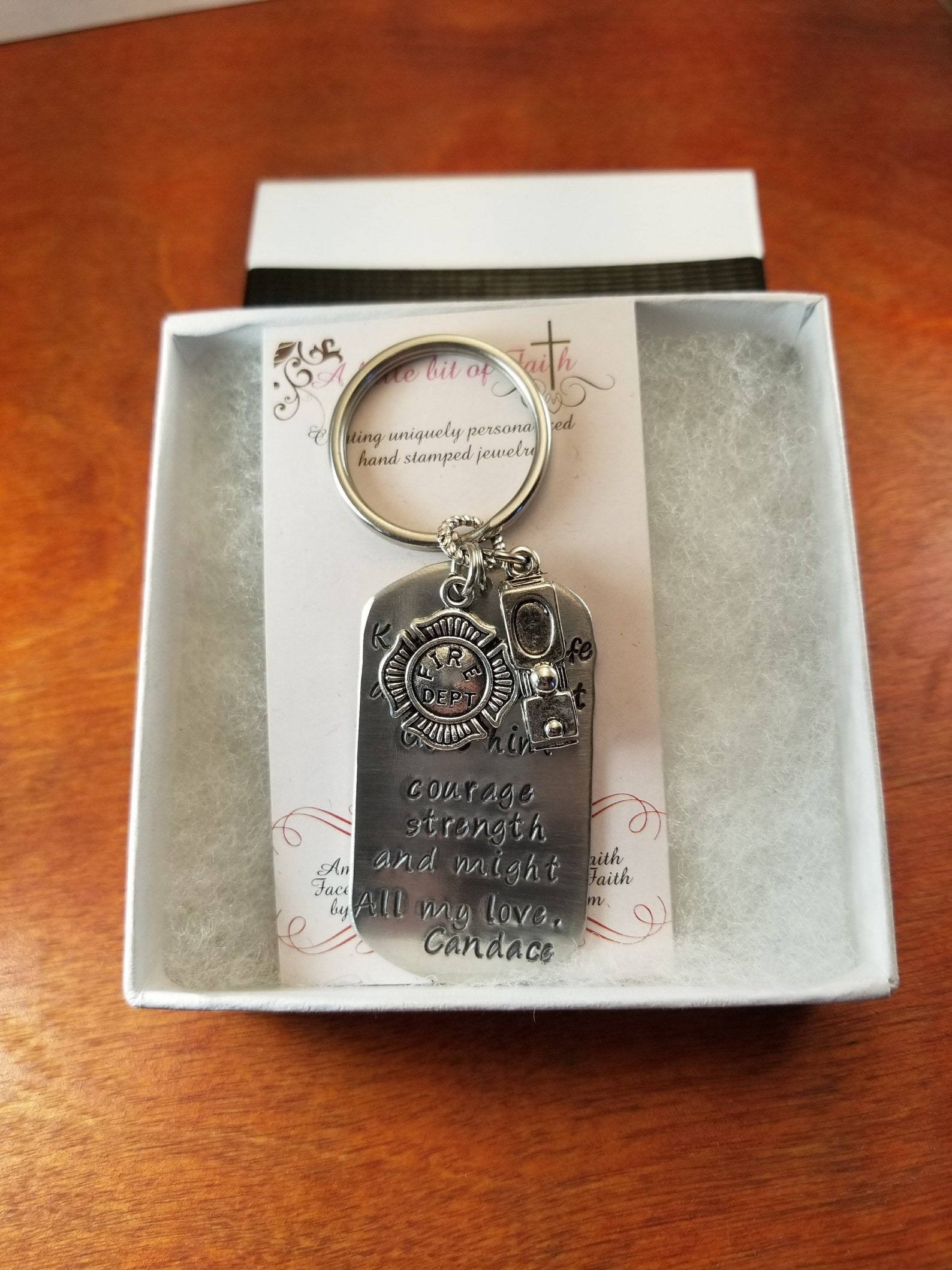 Fireman Keep Him Safe Key Chain, Keep Him Safe Day and Night ...