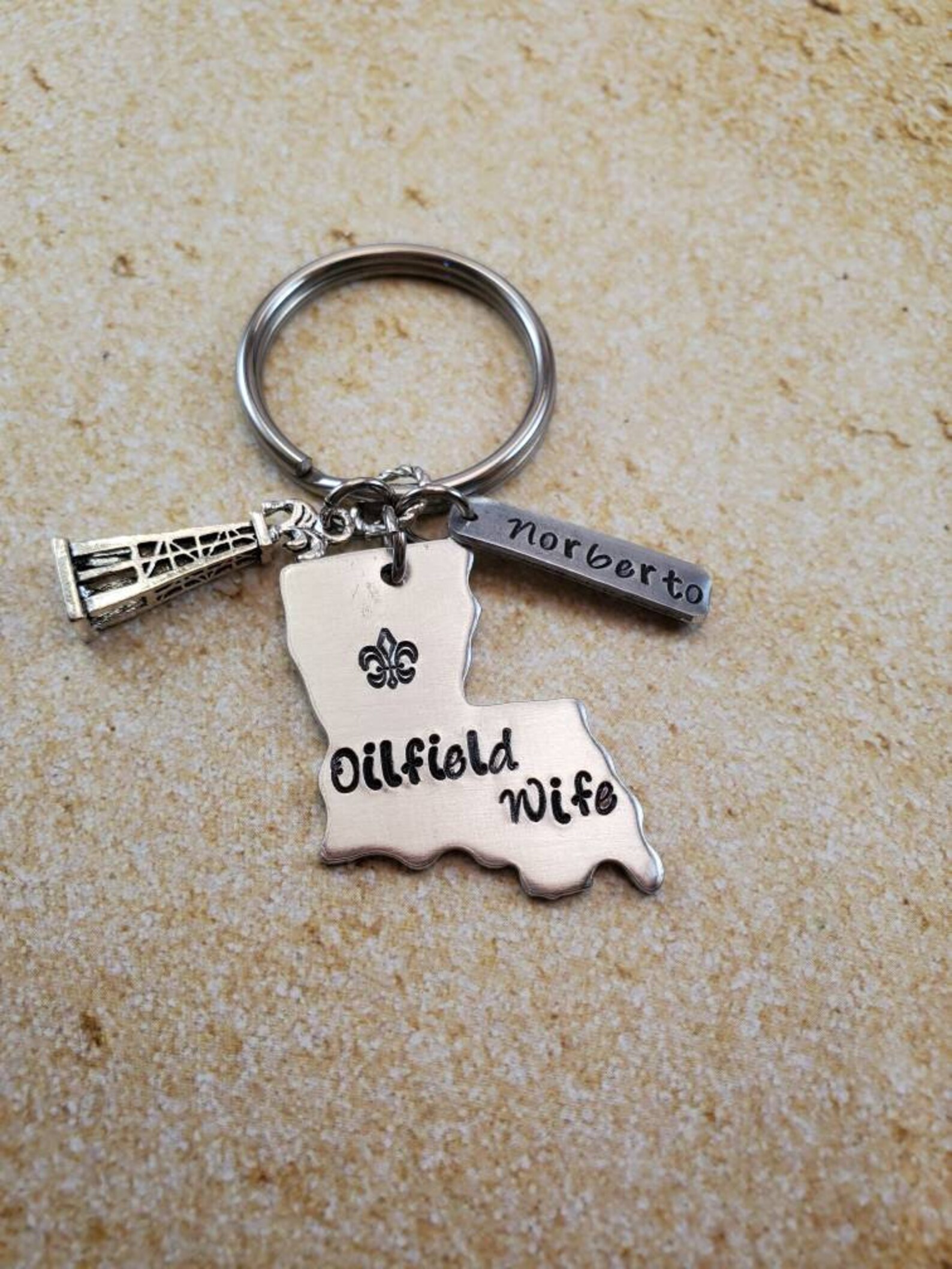 Louisiana Oilfield Wife Key Chain, Louisiana Oil Field, Oilfield Wife ...