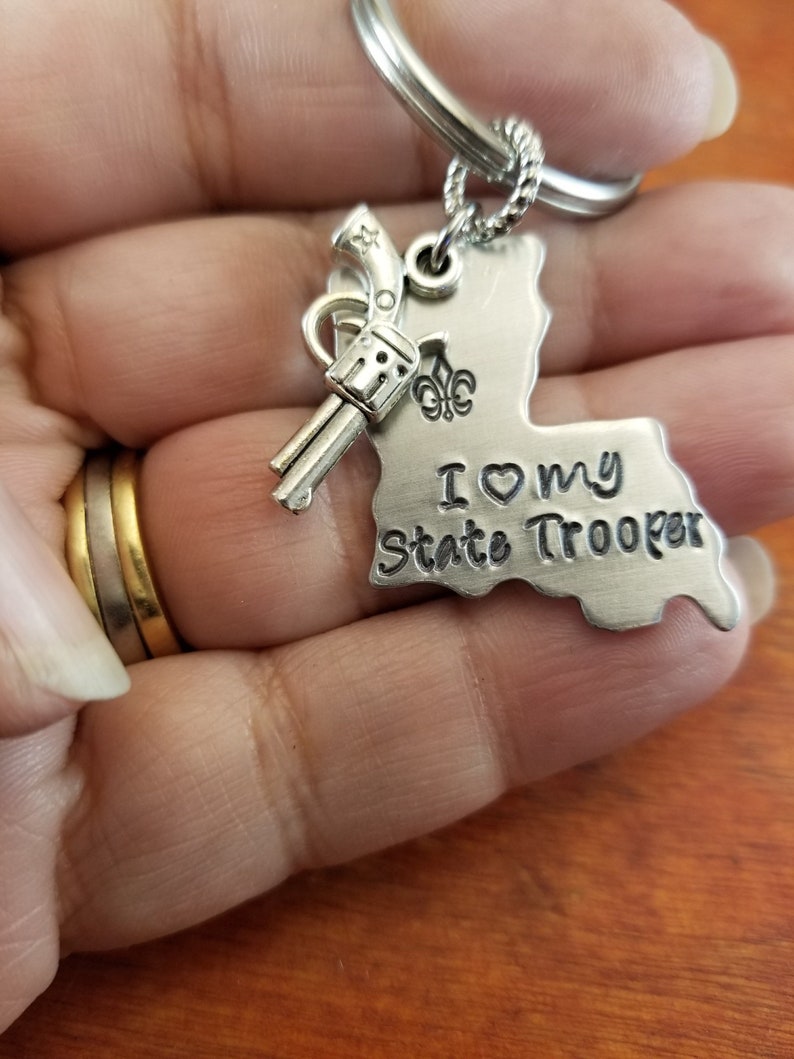 Louisiana State Trooper Wife Key Chain State Police Wife Key - Etsy