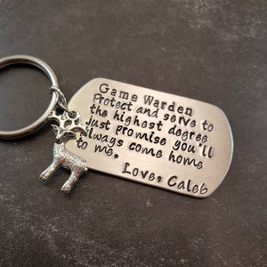 Personalized-game Warden Key Chain-protect and Serve-game Warden Gift ...