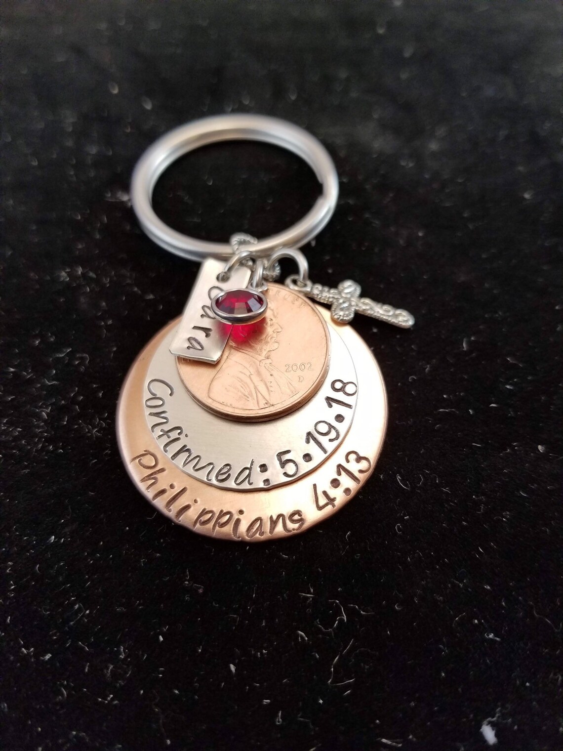 Confirmation penny Key chain Baptism gift Penny keychain | Etsy
