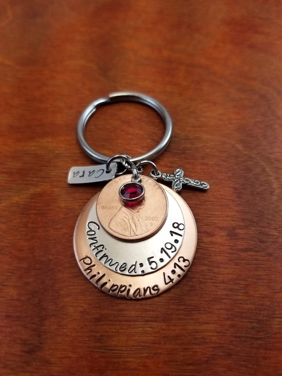 Confirmation Penny Key Chain Baptism Gift Penny Keychain | Etsy