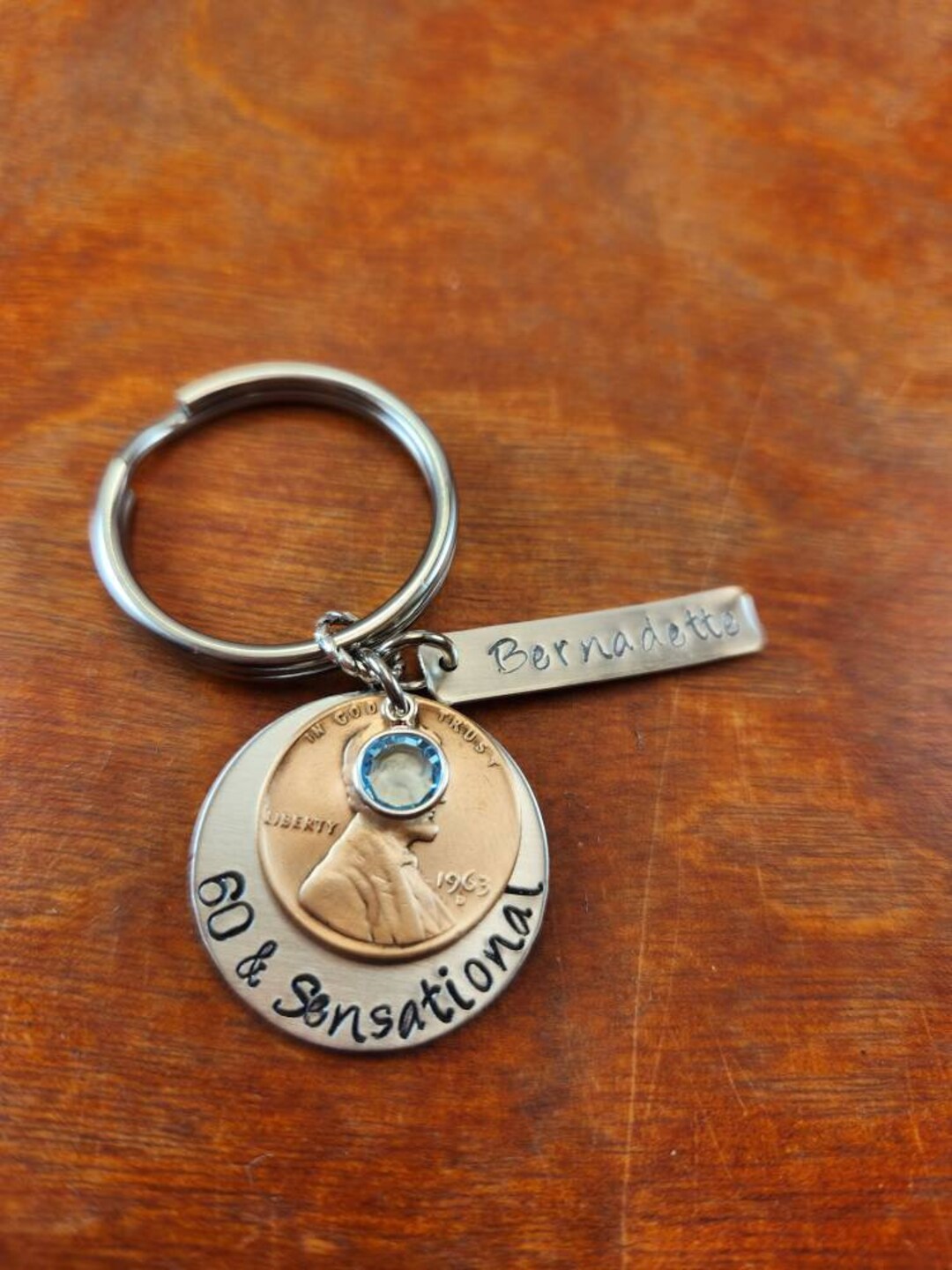60th Birthday Penny Celebration Key Chain - Etsy