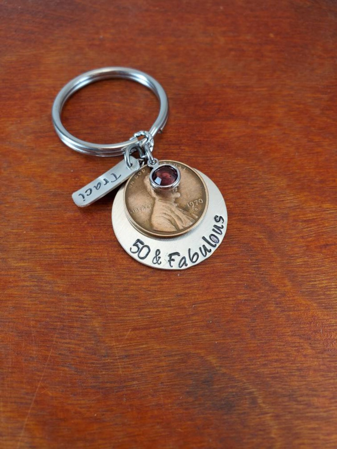 50th Birthday Penny Celebration Key Chain - Etsy
