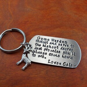 Personalized-game Warden Key Chain-protect and Serve-game Warden Gift ...