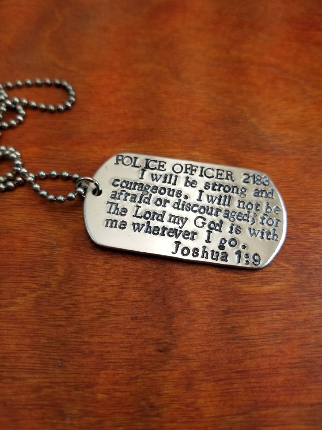 Police Prayer Necklace, State Trooper Joshua 1:9, LEO Gift, Thin Blue ...