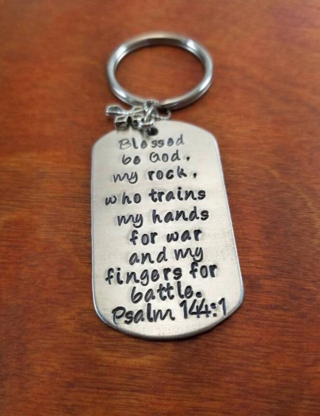 Police Prayer Key Chain, Blessed Be God My Rock, Military Gift ...