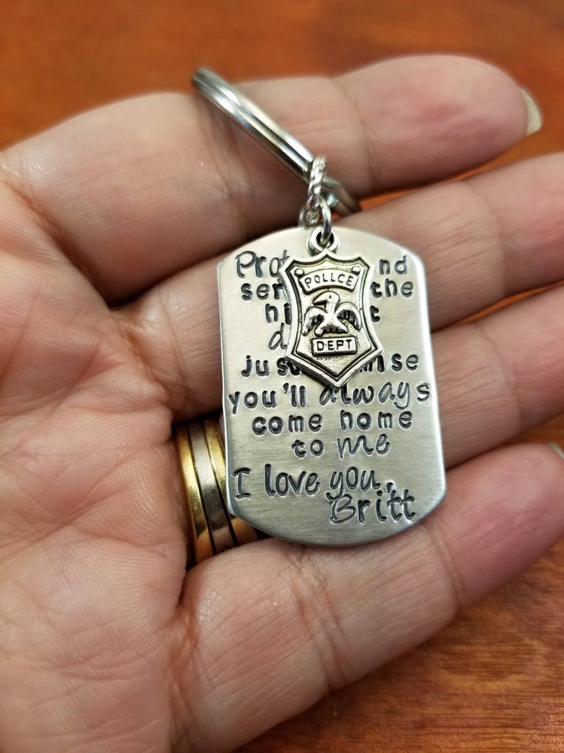 Police Officer key chain Protect and serve Policeman gift | Etsy