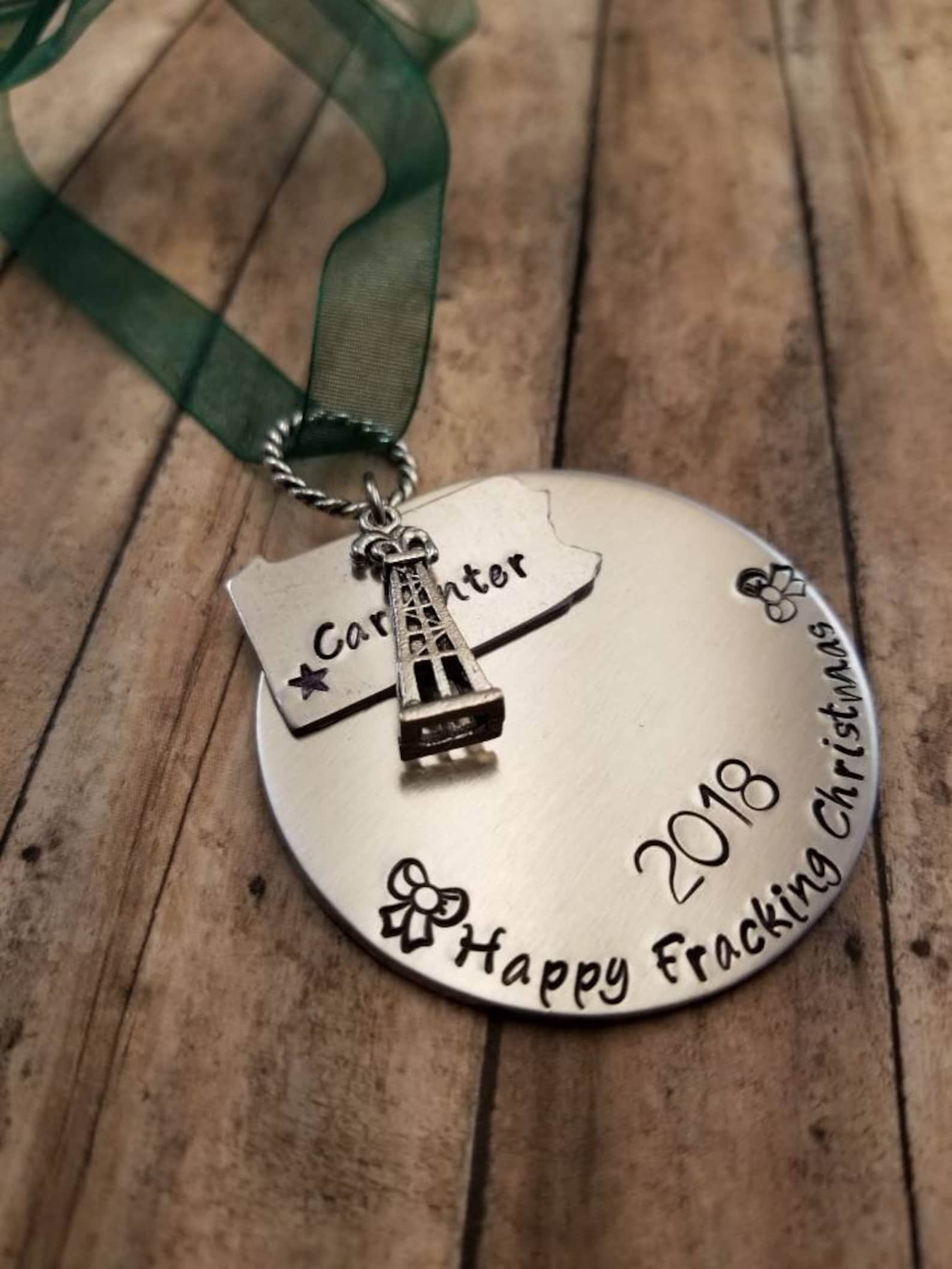 Oilfield Christmas Ornament, Happy Fracking Christmas, Oilfield Family ...