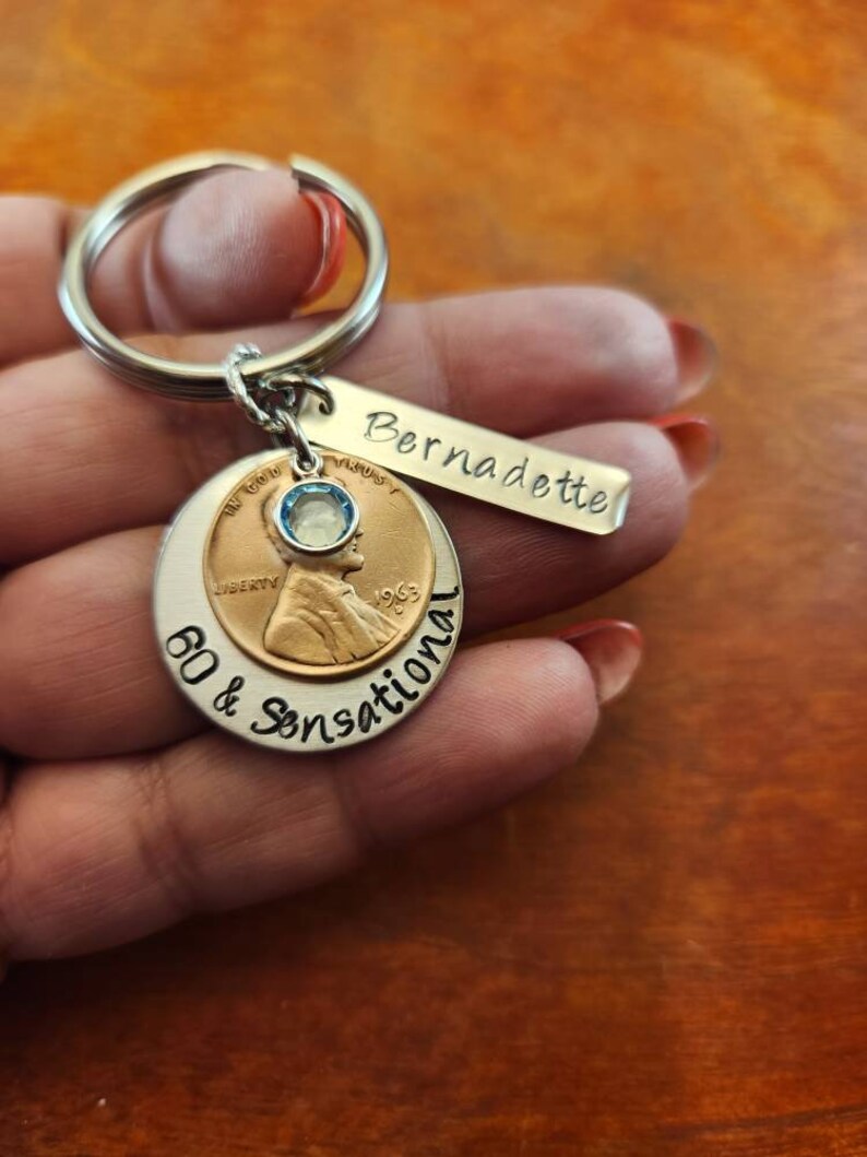 60th Birthday Penny Celebration Key Chain - Etsy