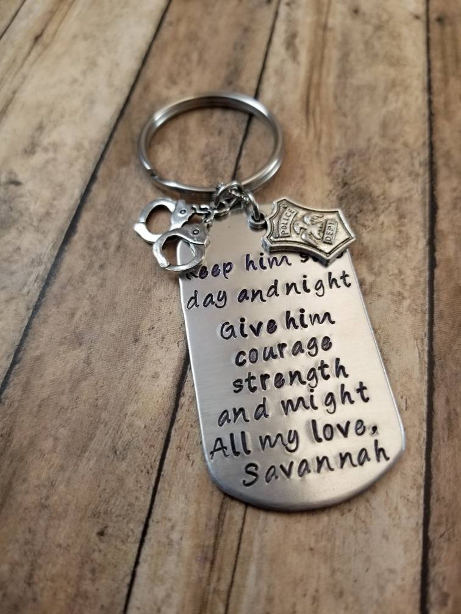 Police Officer Key Chain, Military, Keep Him Safe, Policeman, Protect ...