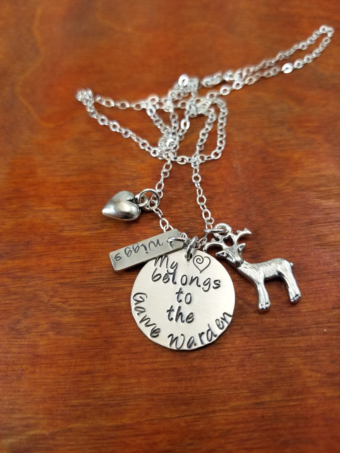 Hand Stamped Game Warden Wife Necklace, Conservation Officer, Wildlife ...