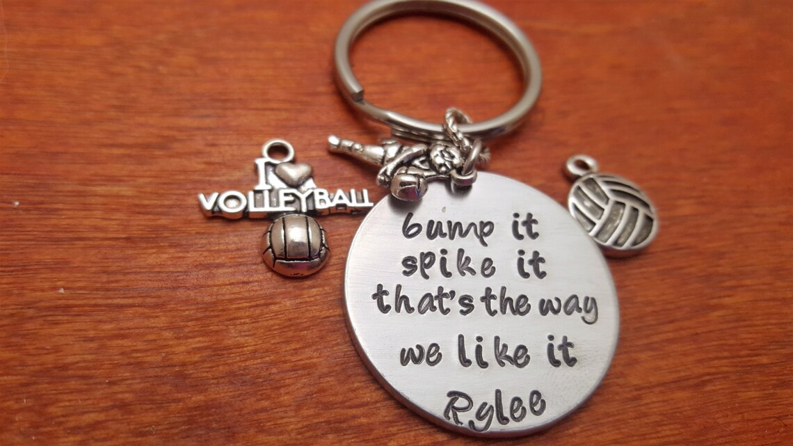 Volleyball Key Chain, Bump It Spike It, Volleyball Player Key Chain ...