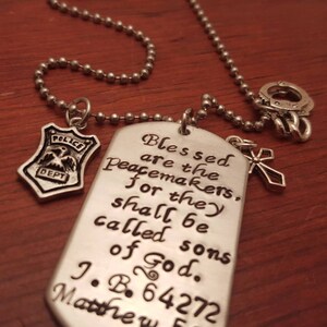 Blessed Peacemakers Police Officer Key Chain, Matthew 5 9, State ...