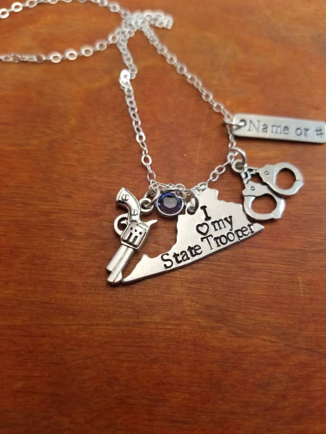 Virginia State Trooper Wife Necklace, Correctional Officer Thin Blue ...