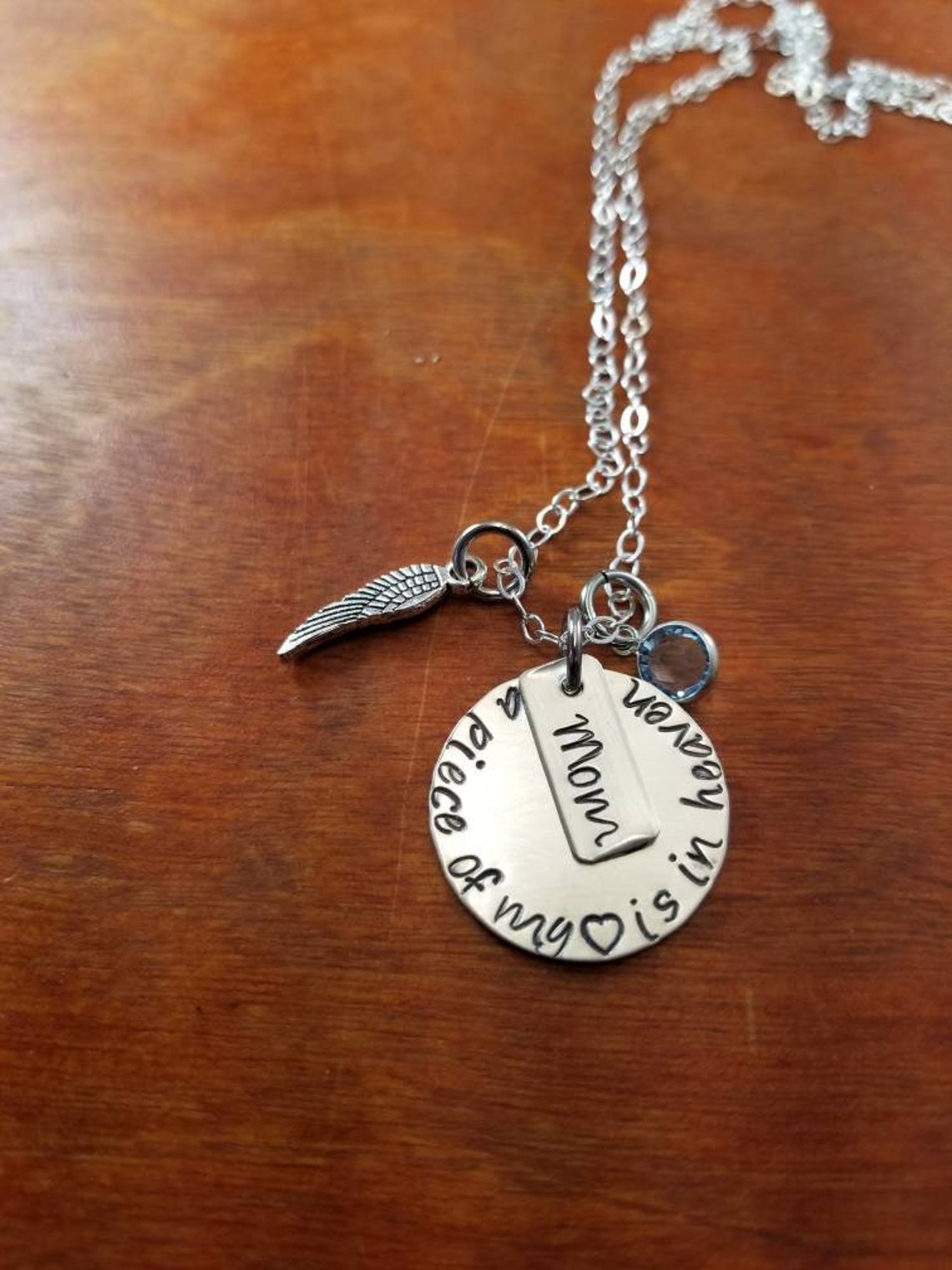 Memorial Necklace, Loss of Loved One, Piece of My Heart in Heaven, Loss ...