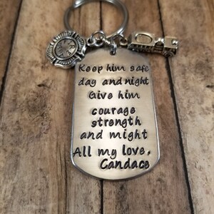Fireman Keep Him Safe Key Chain, Keep Him Safe Day and Night ...