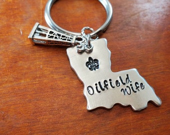 Louisiana Oilfield Wife Key Chain Louisiana Oil Field | Etsy