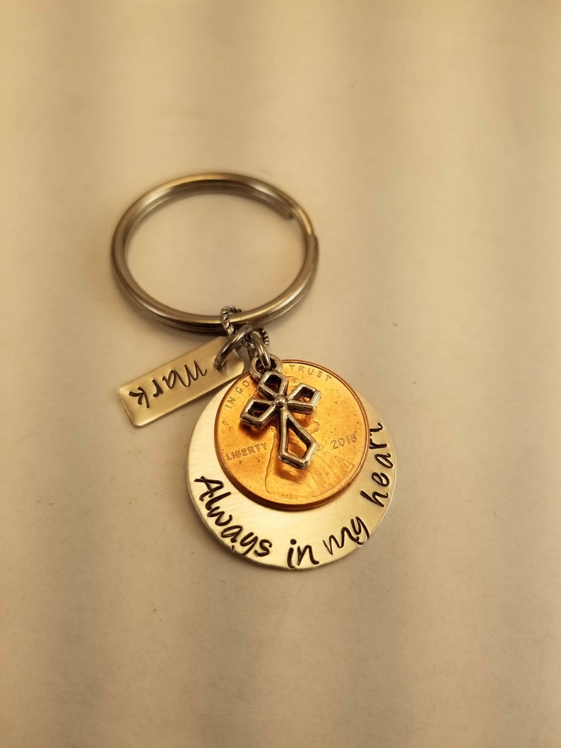 Always in My Heart Remembrance Penny Key Chain Memorial | Etsy