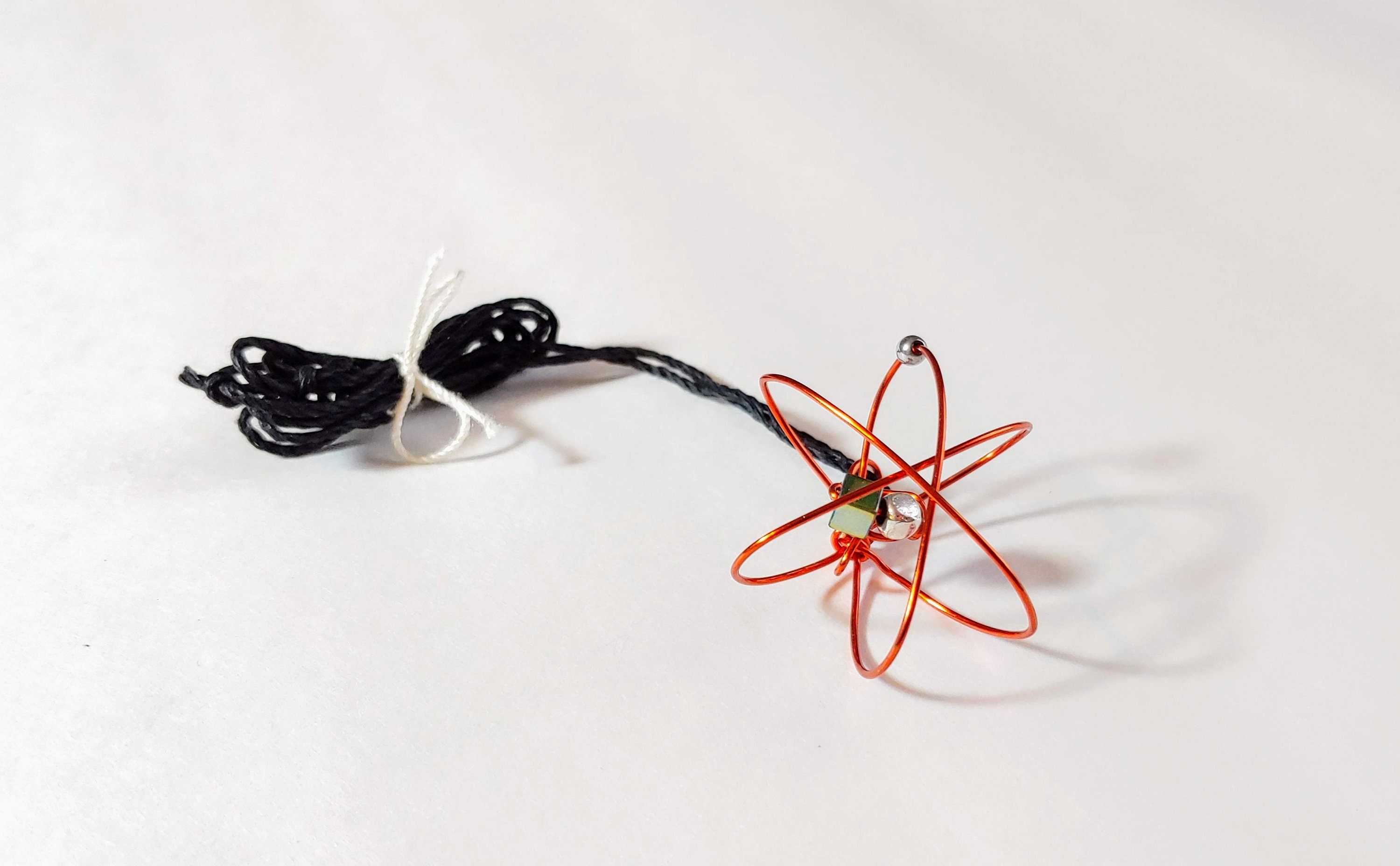 Wire Atom Necklace - MOVING ELECTRON, Hydrogen Art, Science Pendant ...