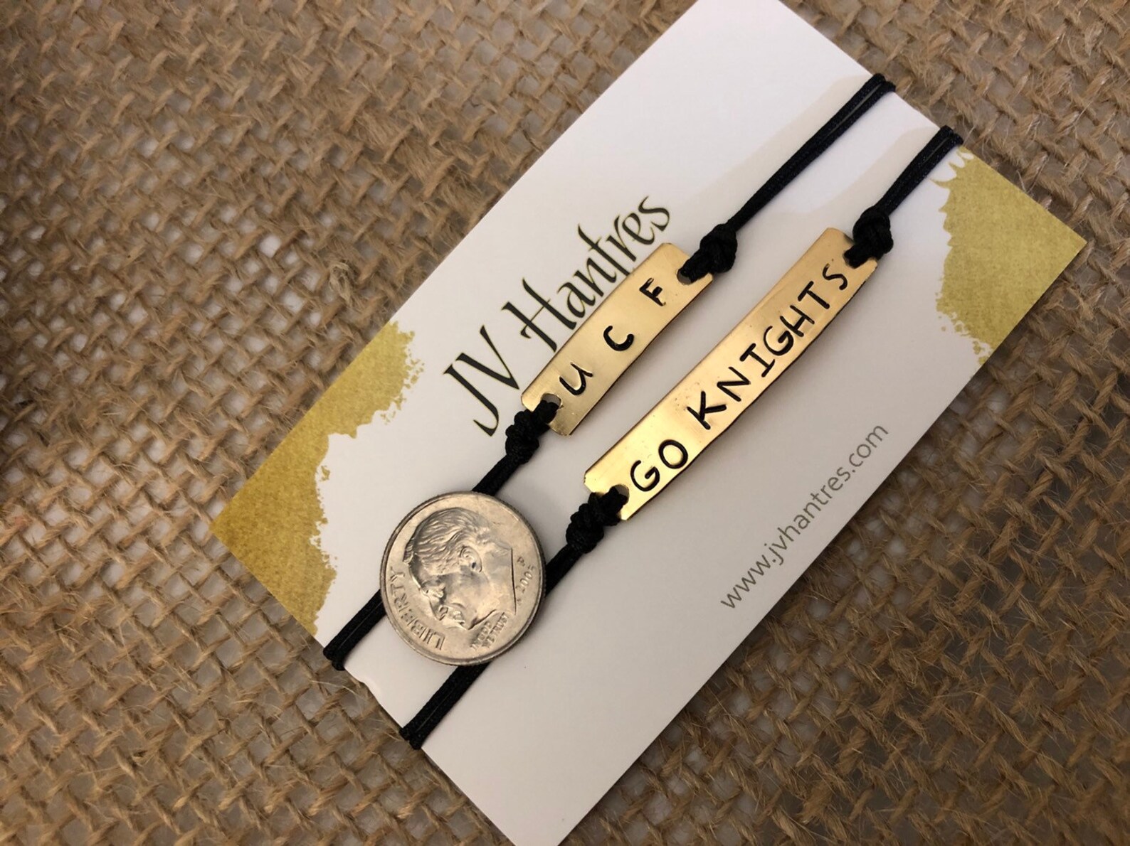 U C F / Go Knights / Hand Stamped Bar on Adjustable Dainty | Etsy