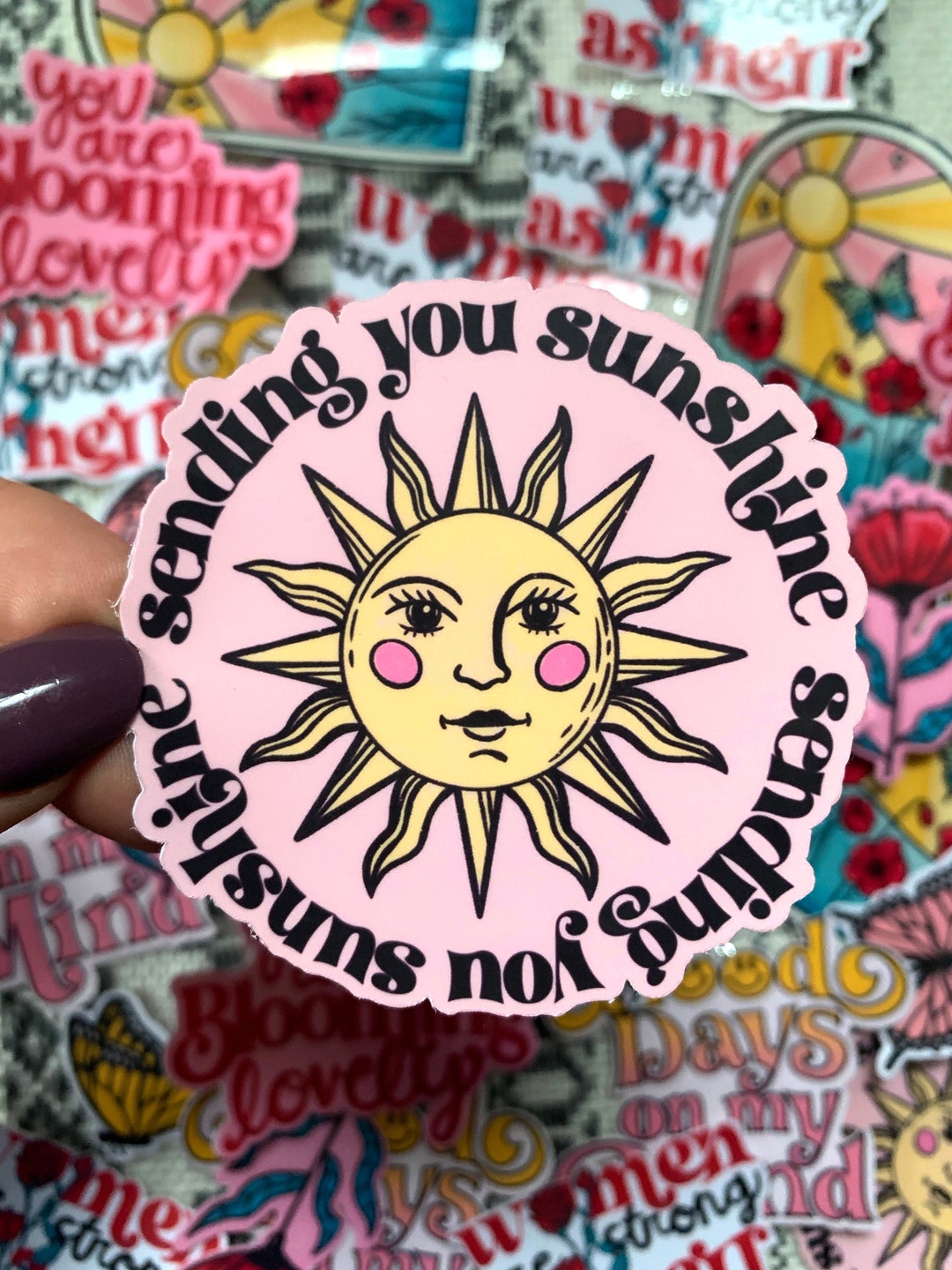Sending You Sunshine Sticker, Sun Aesthetic Stickers, Sunny Art ...