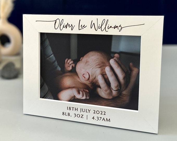 New Baby Boy Gift / Newborn Baby Frame - Etsy