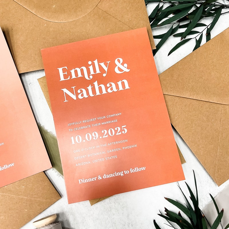 Modern Wedding Invitation - Etsy