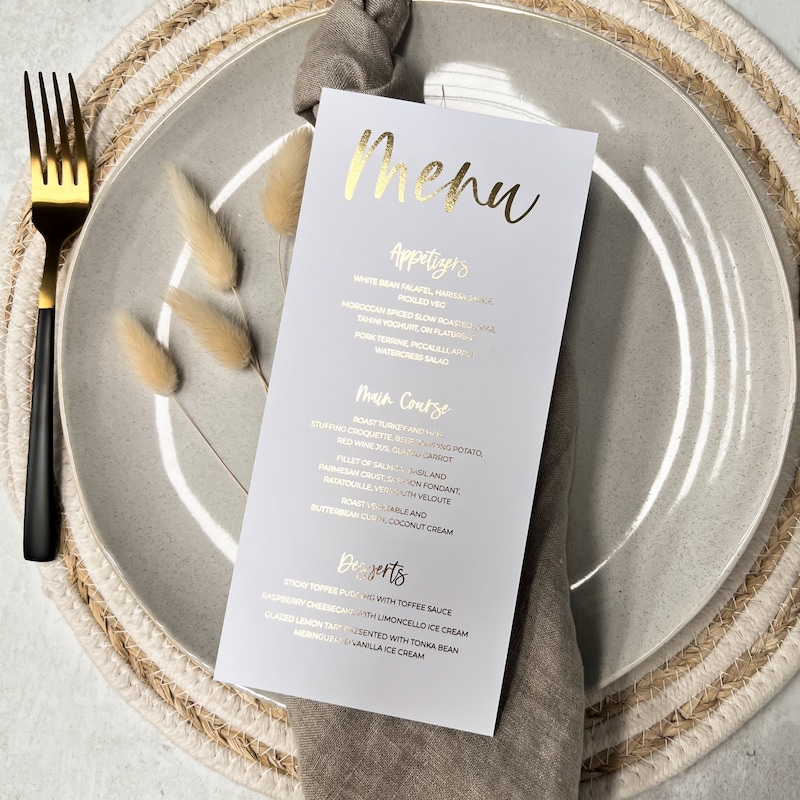 Wedding Menu Cards - Etsy