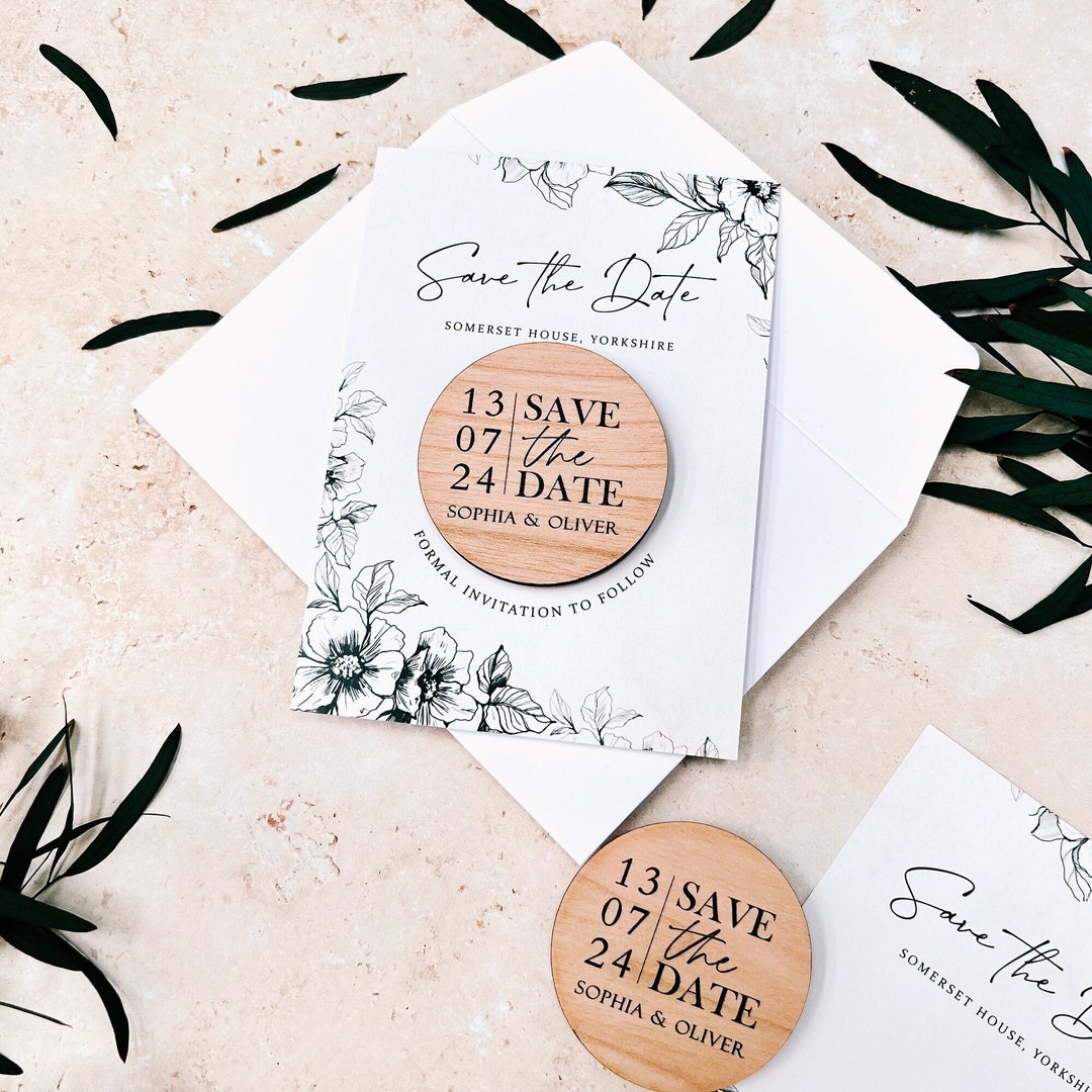 Save the Dates Magnet With Cards | Simple Save Our Date Wedding Magnets ...