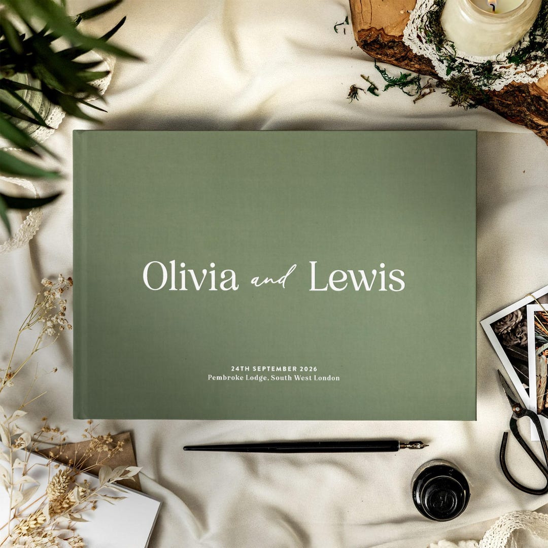Custom Wedding Guest Book, Personalized Wedding Photo Album, Guestbook ...