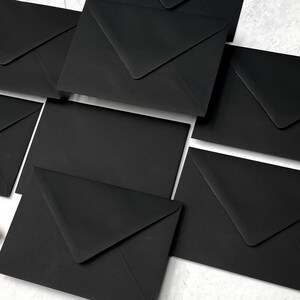 Pristine Black Envelopes C6, 5x7 or C5, Luxury Ebony Wedding ...