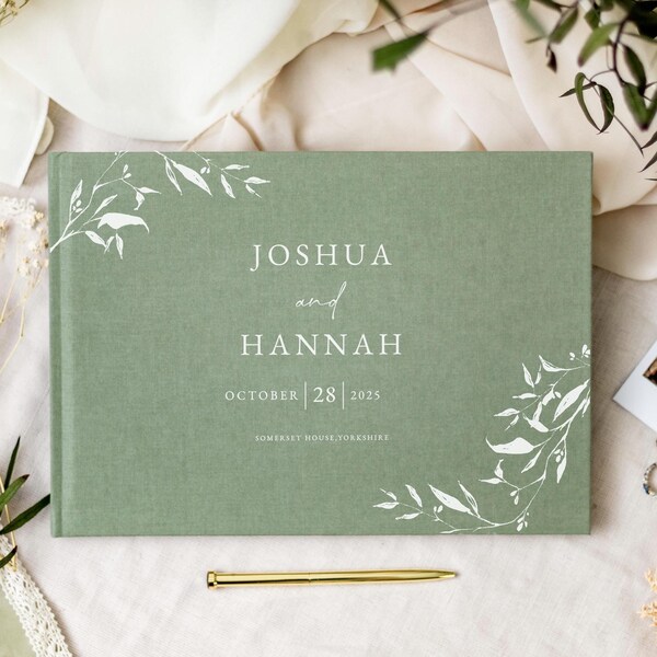 Linen Guest Book - Etsy
