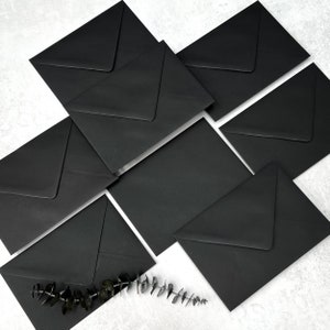 Pristine Black Envelopes C6, 5x7 or C5, Luxury Ebony Wedding ...