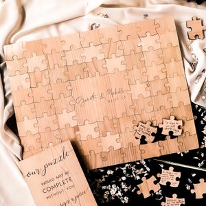 Rustic Puzzle Guest Book Wedding Guest Book Alternative , Personalized ...