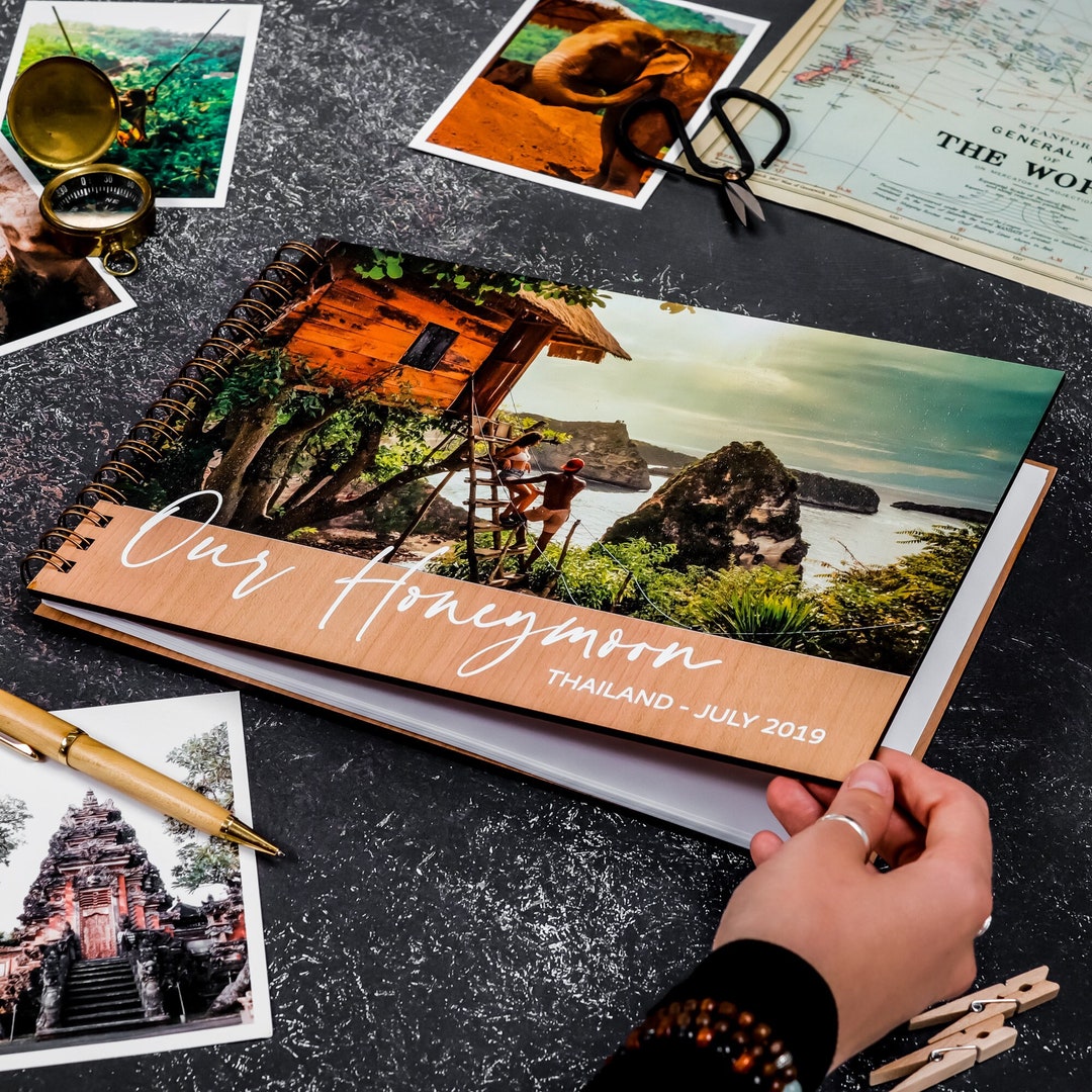 Personalised Couple Honeymoon Memory Book Scrapbook Photo Album Wedding ...