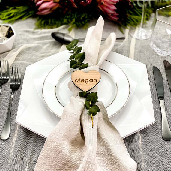 Personalised Wedding Place Names Wooden Heart Place Setting Wood Place Name Wedding Favors Wedding Table Decor Rustic Wedding Seating Etsy