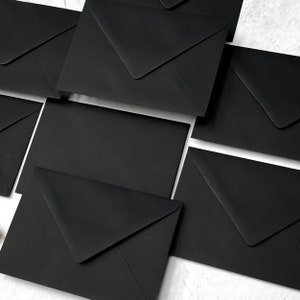 Pristine Black Envelopes C6, 5x7 or C5, Luxury Ebony Wedding ...