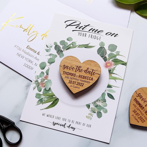 Save The Date Hearts With Names