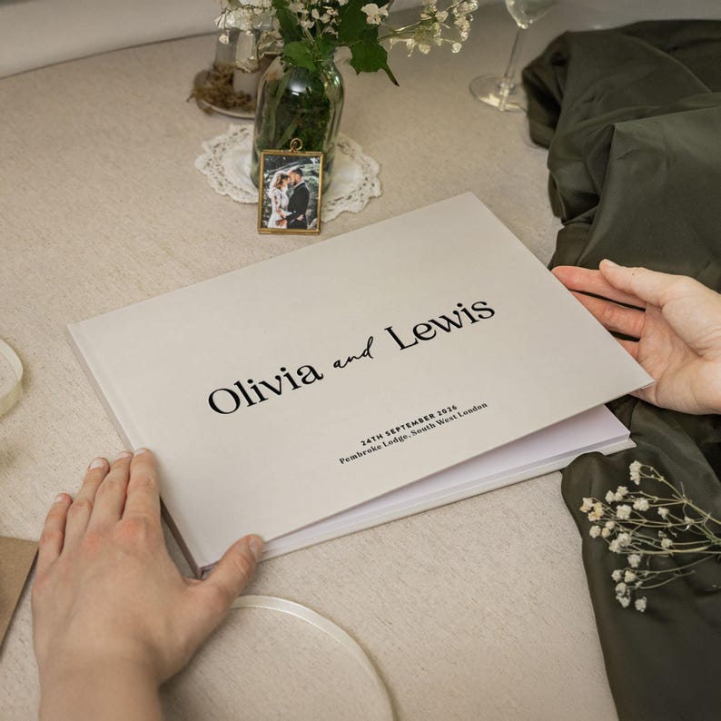 Custom Wedding Guest Book, Personalized Wedding Photo Album, Guestbook ...