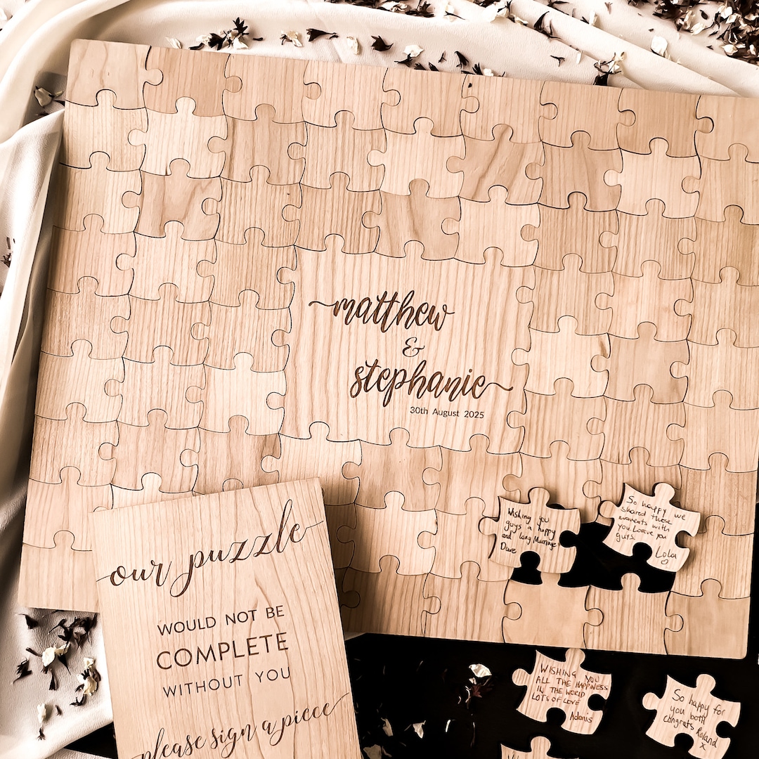 Wedding Guest Book Alternative | Puzzle Guest Book, Custom Jigsaw ...