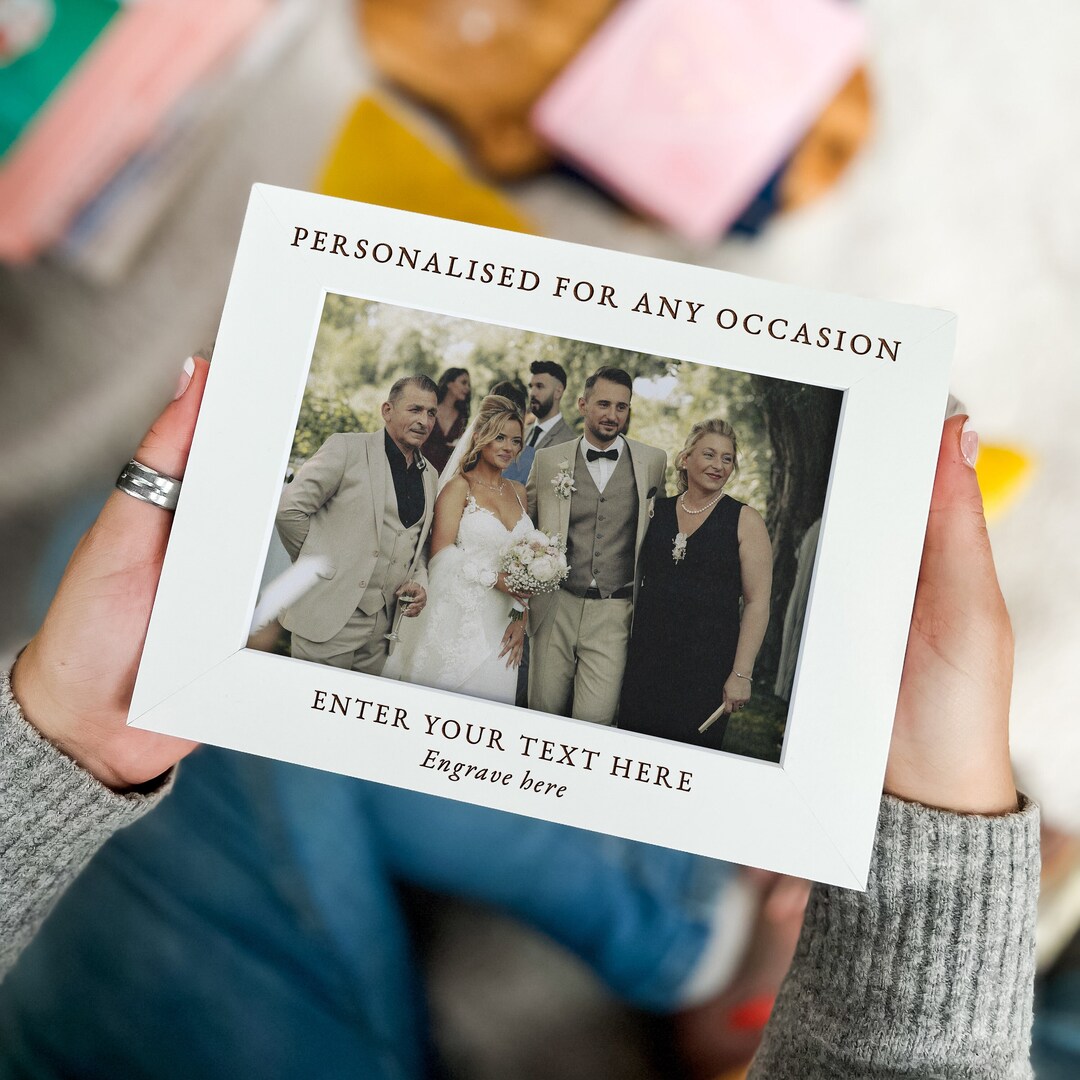 Personalised Christmas Wooden Photo Frame Gift Custom Engraved Picture ...