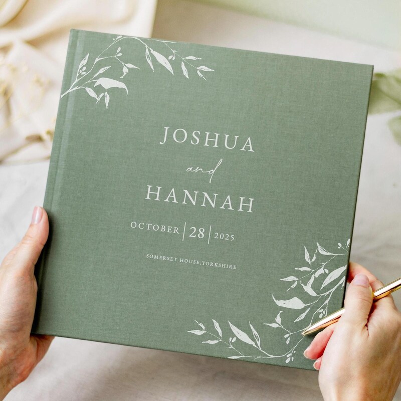 Linen Guest Book - Etsy