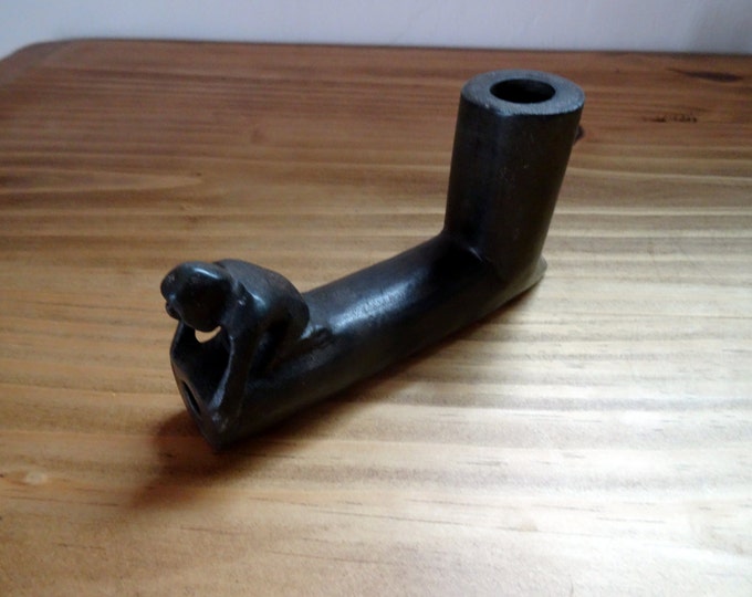 Vintage Stone Carved Pipe Man Sitting on the Pipe Neck - Etsy