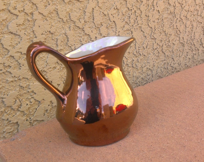 Vintage Marco Pottery Copper Glaze Luster Ware Pitcher Home - Etsy