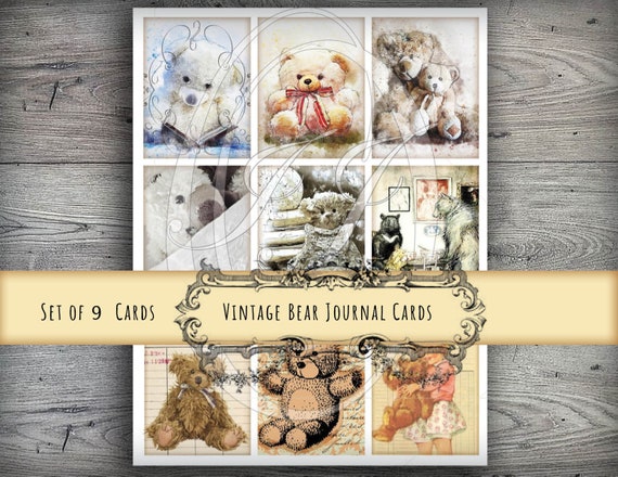 Victorian Bear Journal Cards for Junk Journals Travelers - Etsy