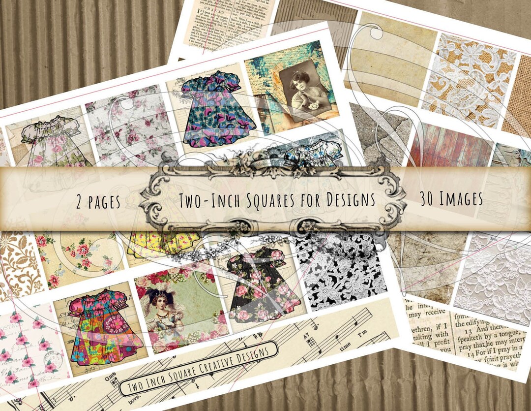 Two Inch Squares for Creating Scrap Clusters or Small Tags for Junk ...
