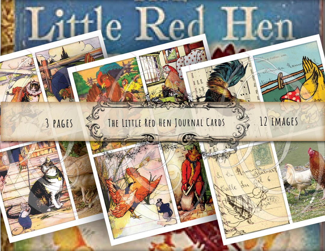 Vintage Little Red Hen Journal Cards for Journals Planners Travelers ...