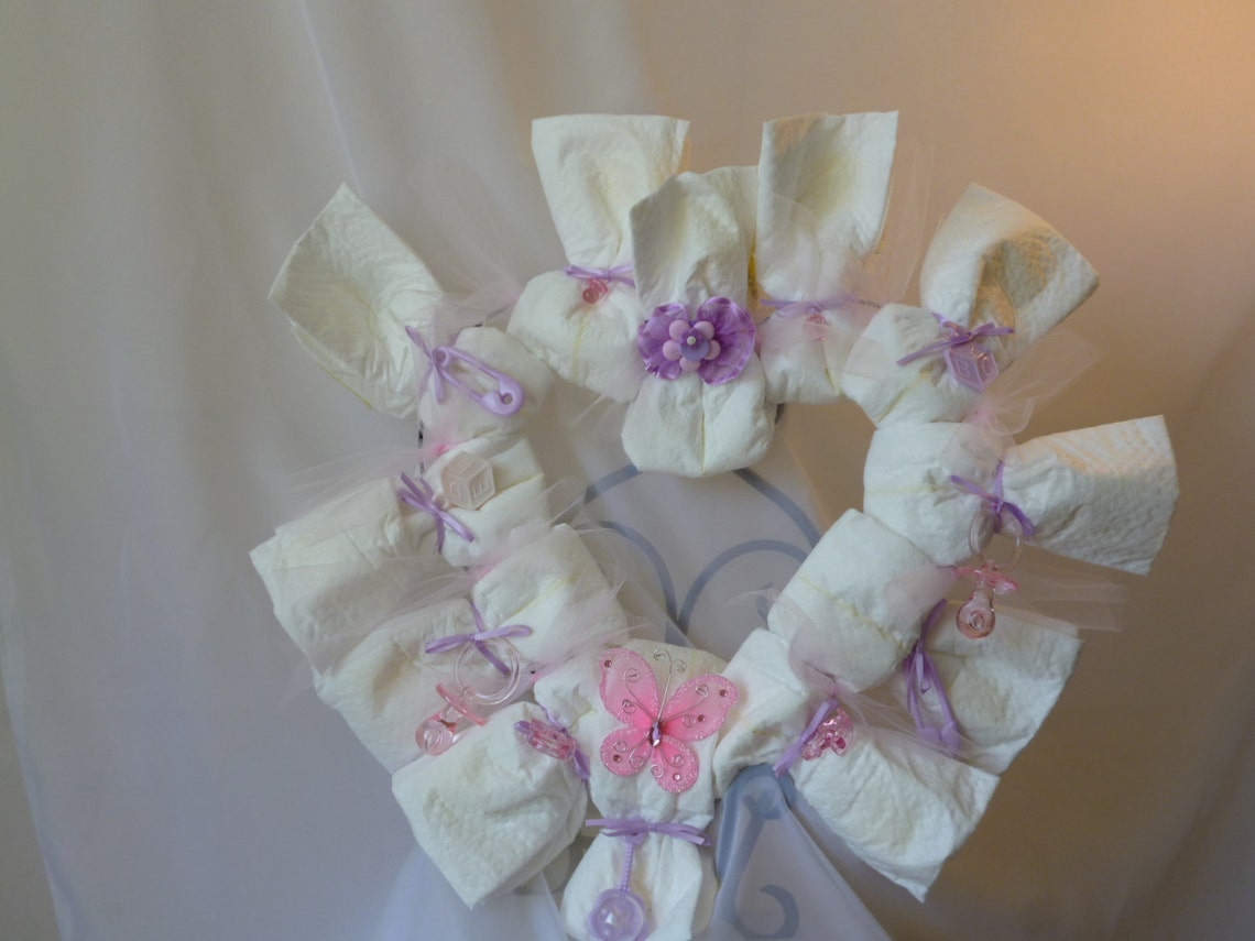 Heart diaper wreath | Etsy